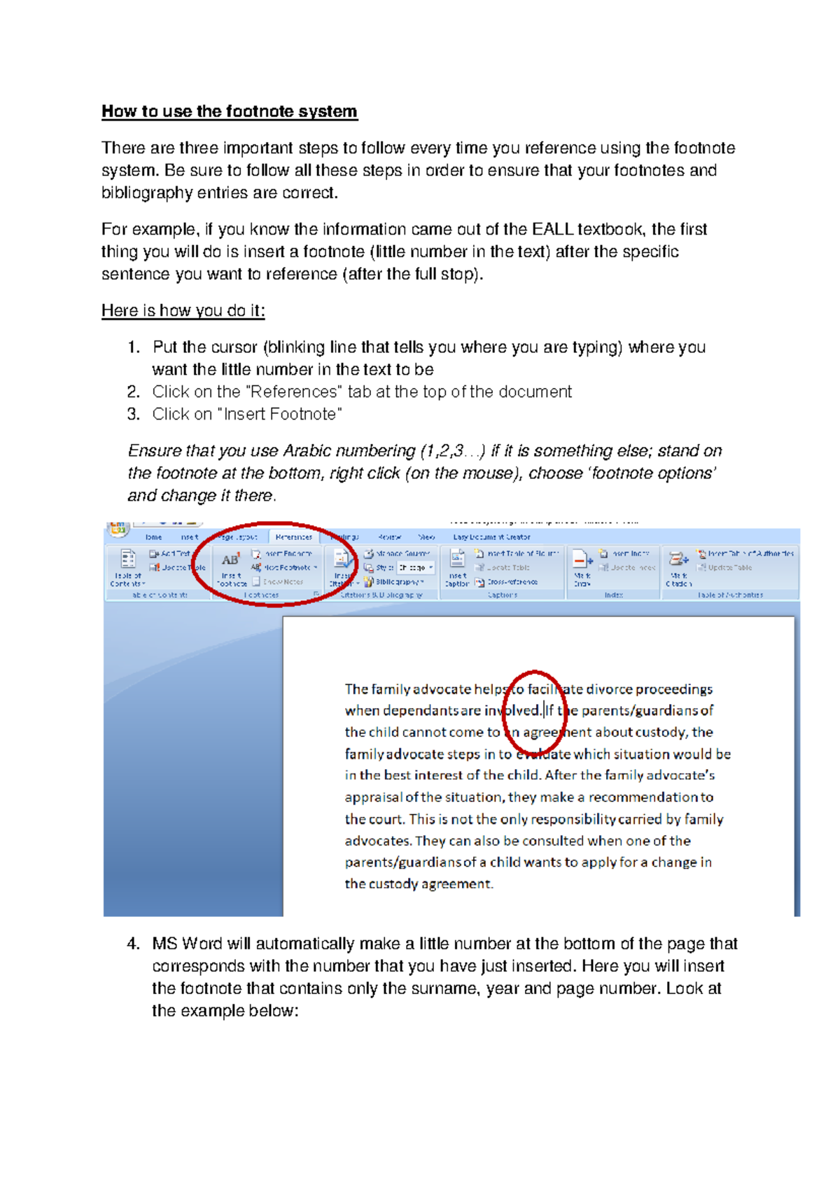 Referencing Footnote system guide - How to use the footnote system ...