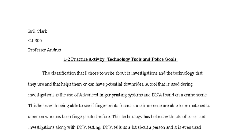 CJ306 M1: Technology Tools in Police Investigations and Their Impact ...