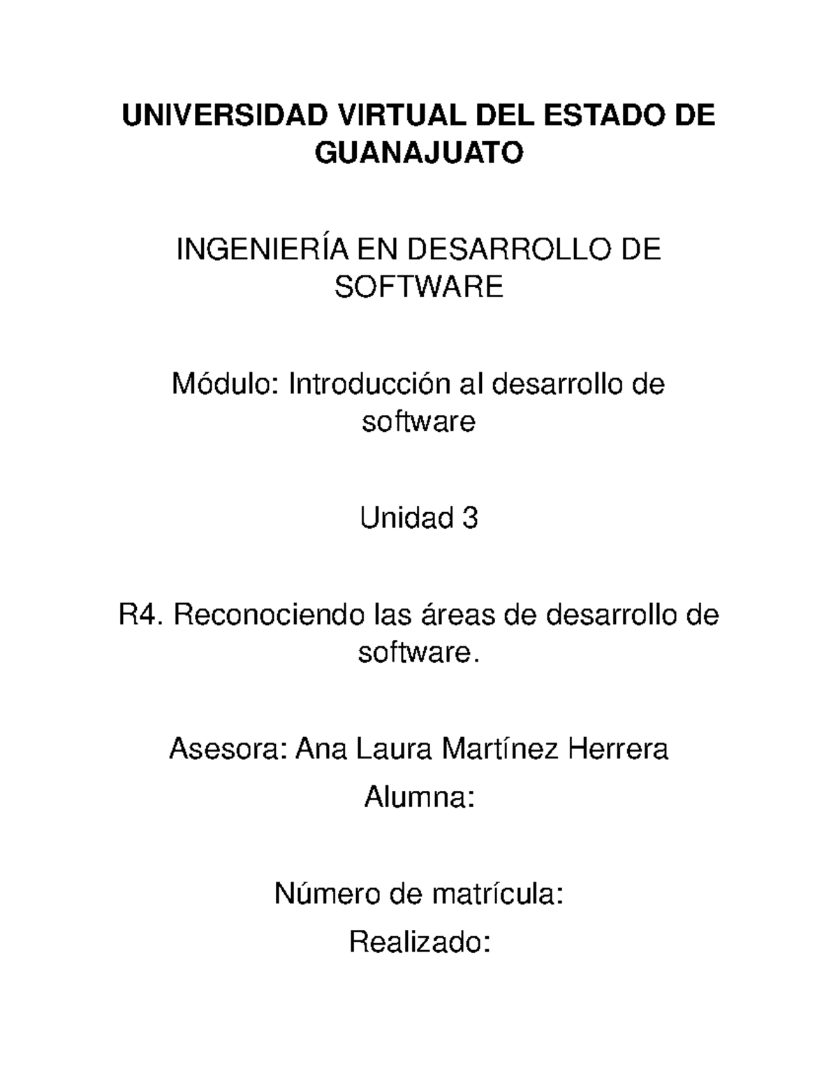 R4 U3 - Ejemplos Prácticos en Desarrollo de Software: Módulo 3 - Studocu