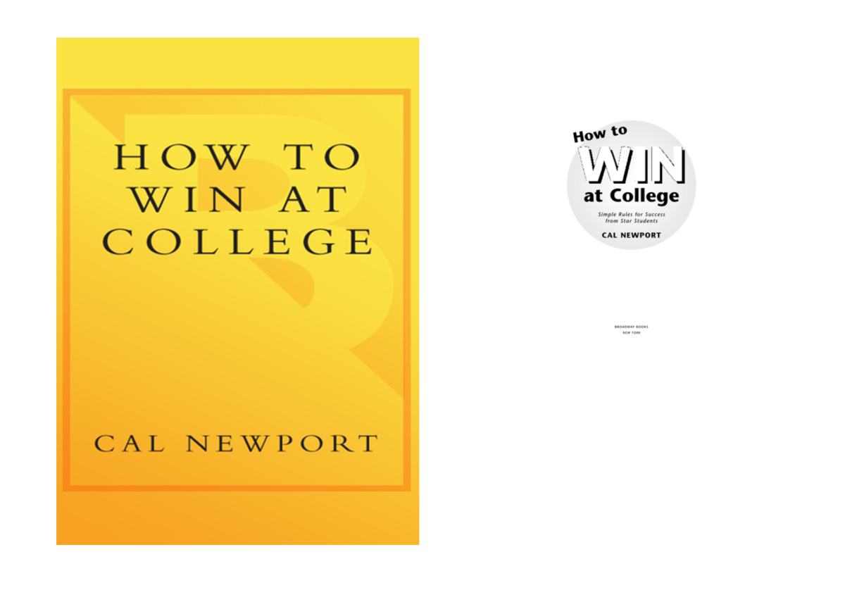 How to Win at College - tIPS - Contents Title Page Introduction Don't ...