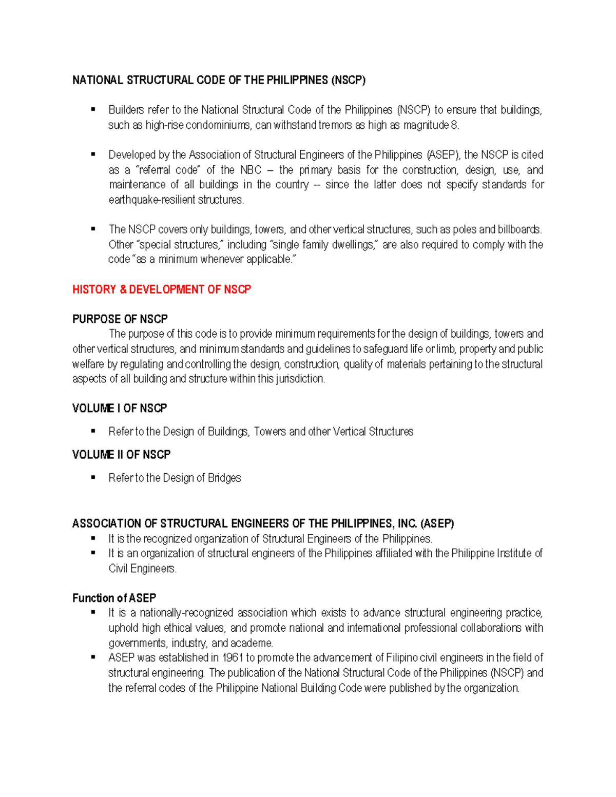 Lecture NSCP: Overview and Key Concepts of the National Structural Code ...