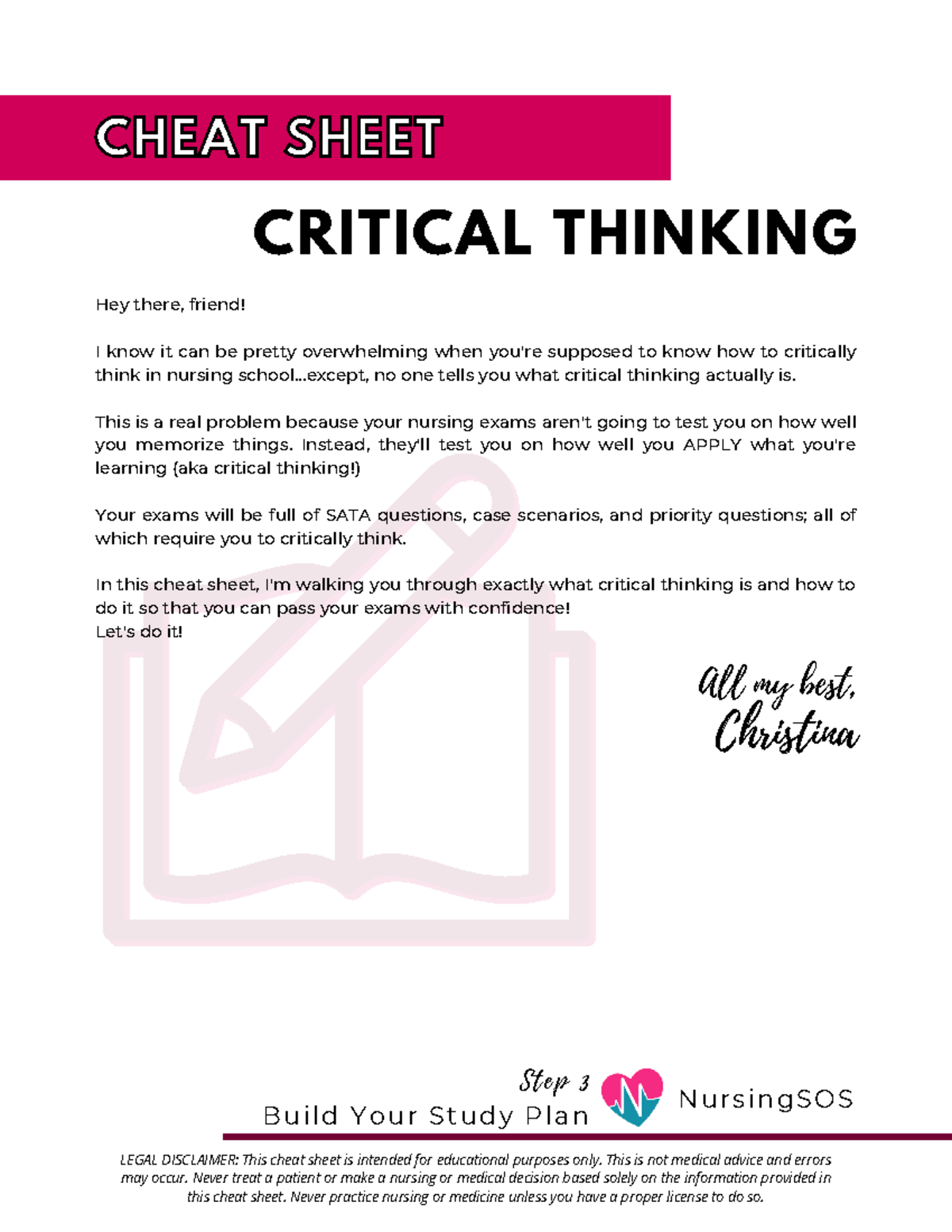 Cheat Sheet - Critical Thinking - Hey there, friend! I know it can be ...