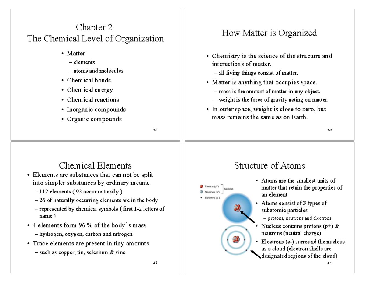Biochemistry & Chemical Reactions: Study Notes for CH2 Class - Studocu