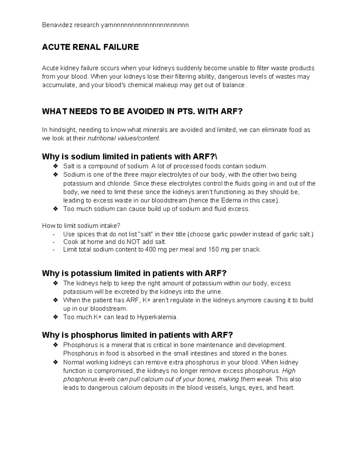 Acute Renal Failure - benavidez - ACUTE RENAL FAILURE Acute kidney failure occurs when your ...