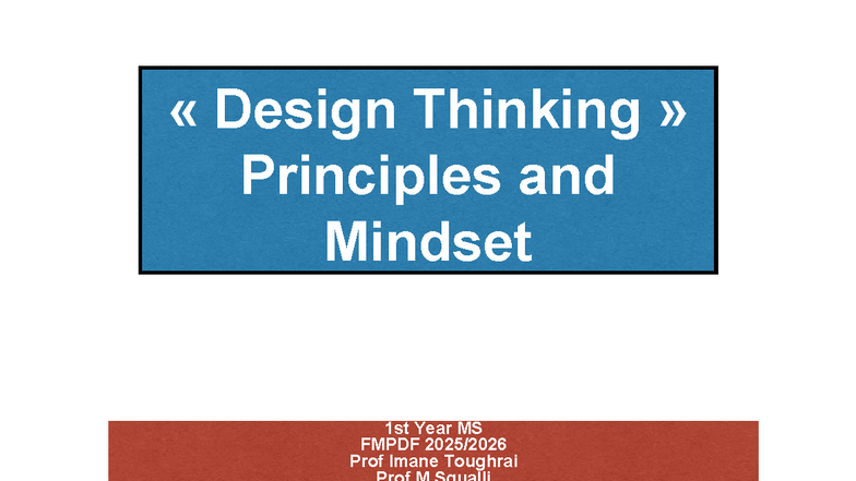 DT 2: Principles and Mindset of Design Thinking for 1st Year MS FMPDF ...