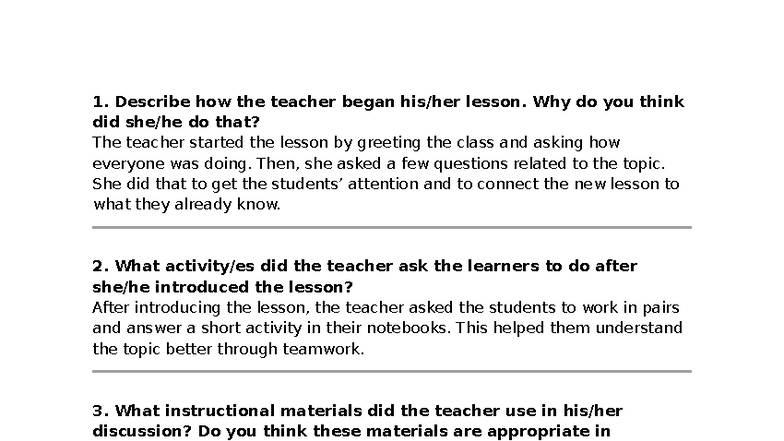 Episode 5 FS: Analyzing Effective Teaching Strategies and Learning ...