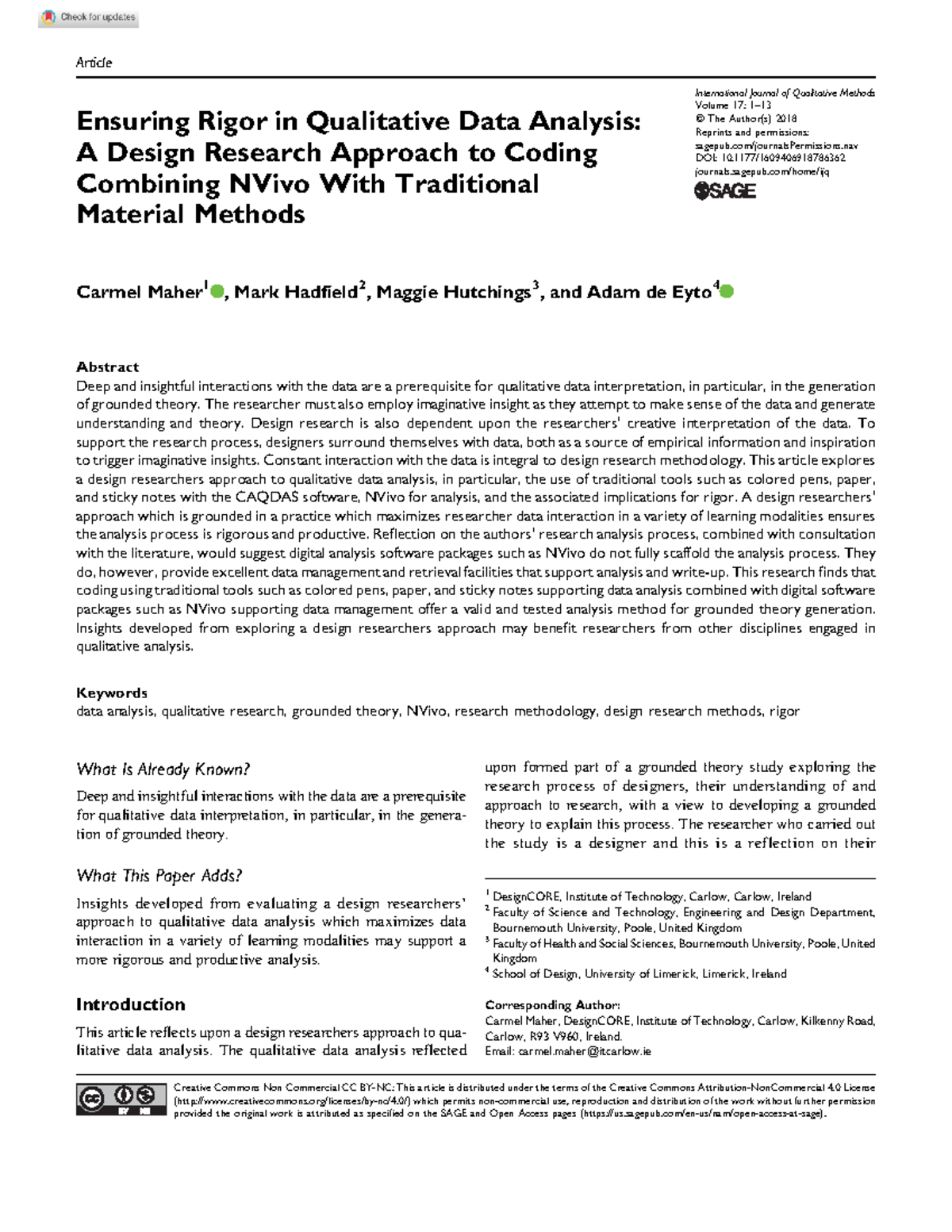 Ensuring Rigor in Qualitative Data Analysis: A Design Approach with ...