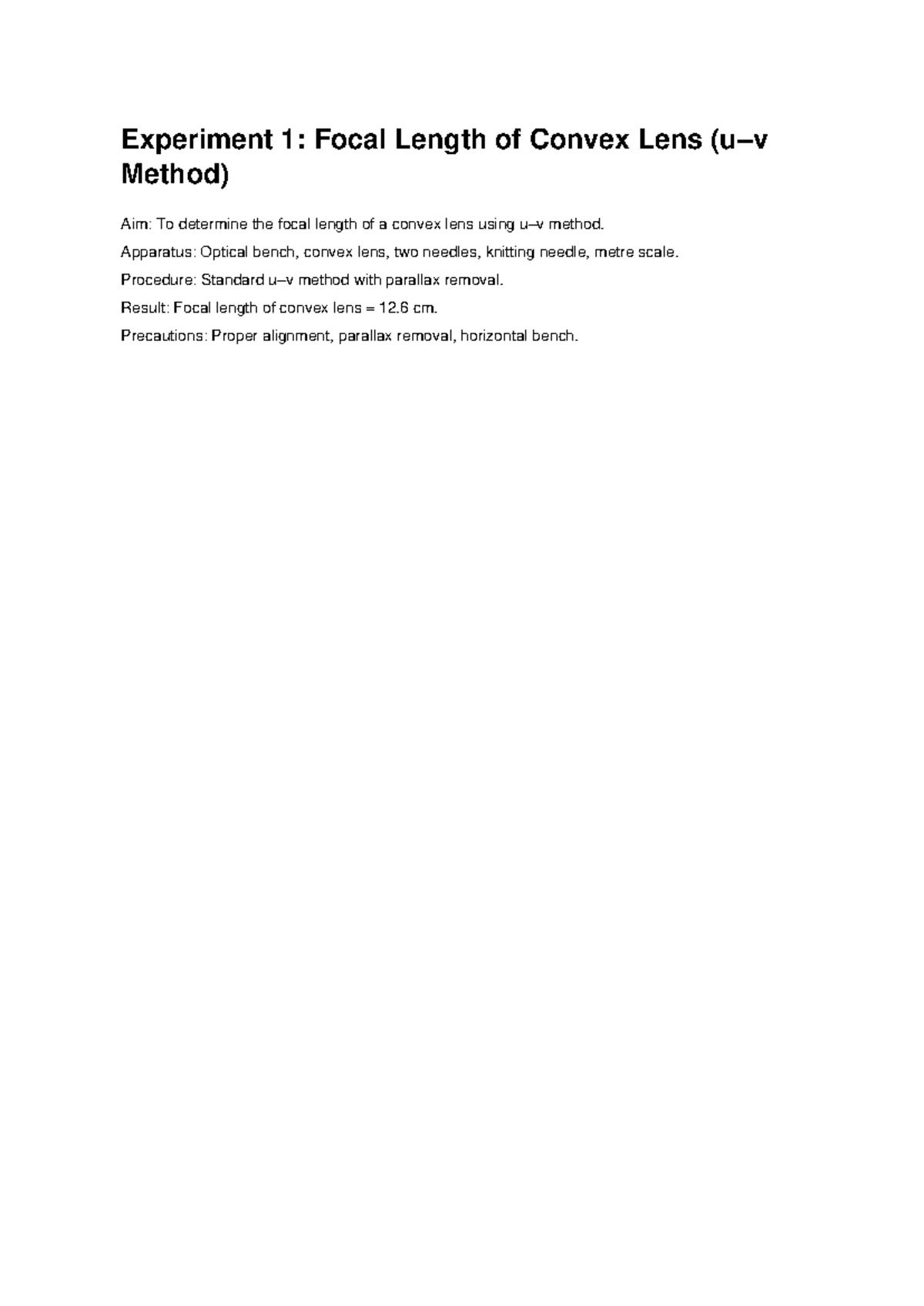 ISC Physics Practical Record: Focal Length & Law Verification - Studocu