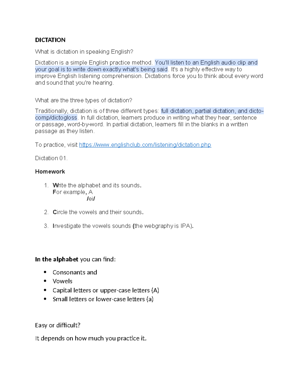 Dictation - hhhhshd - DICTATION What is dictation in speaking English ...