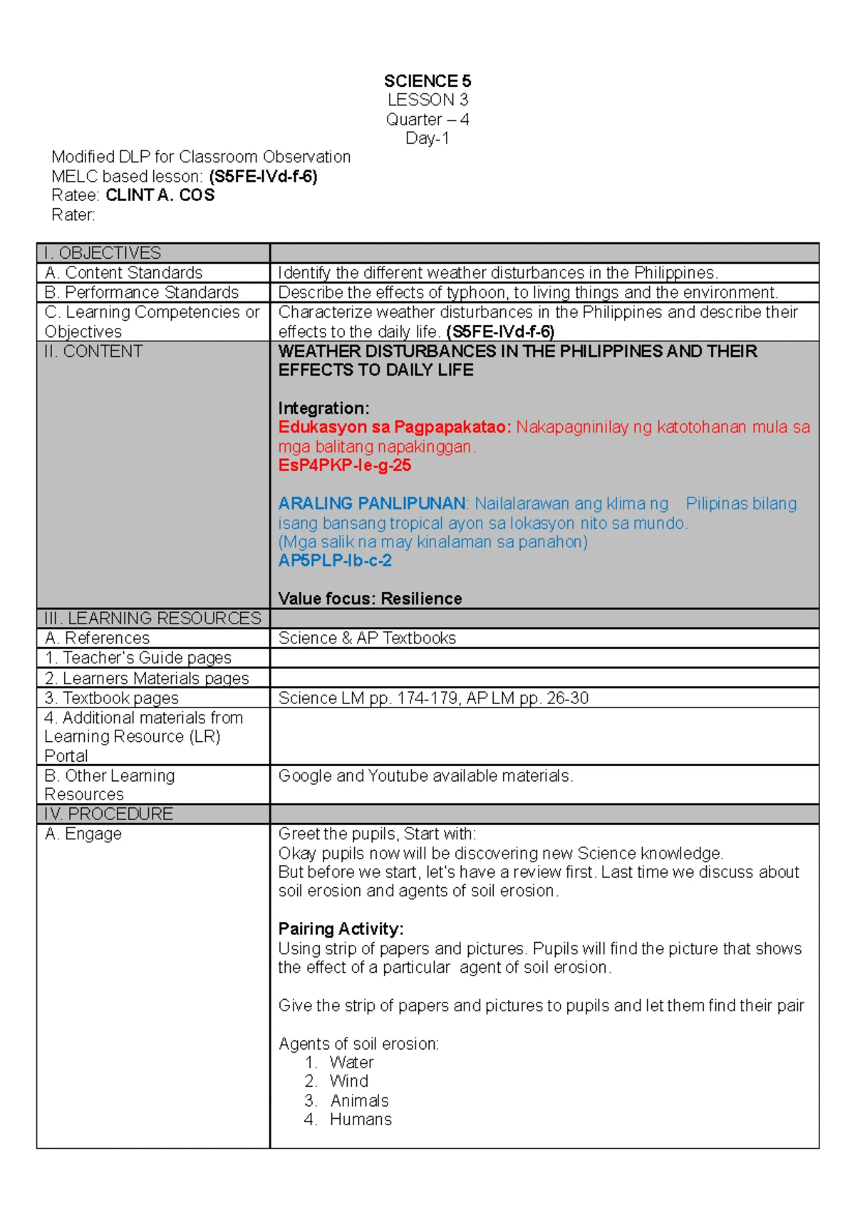 Mathematics 5 LP - Lesson plan - Mathematics 5 LESSON 1 Quarter ...