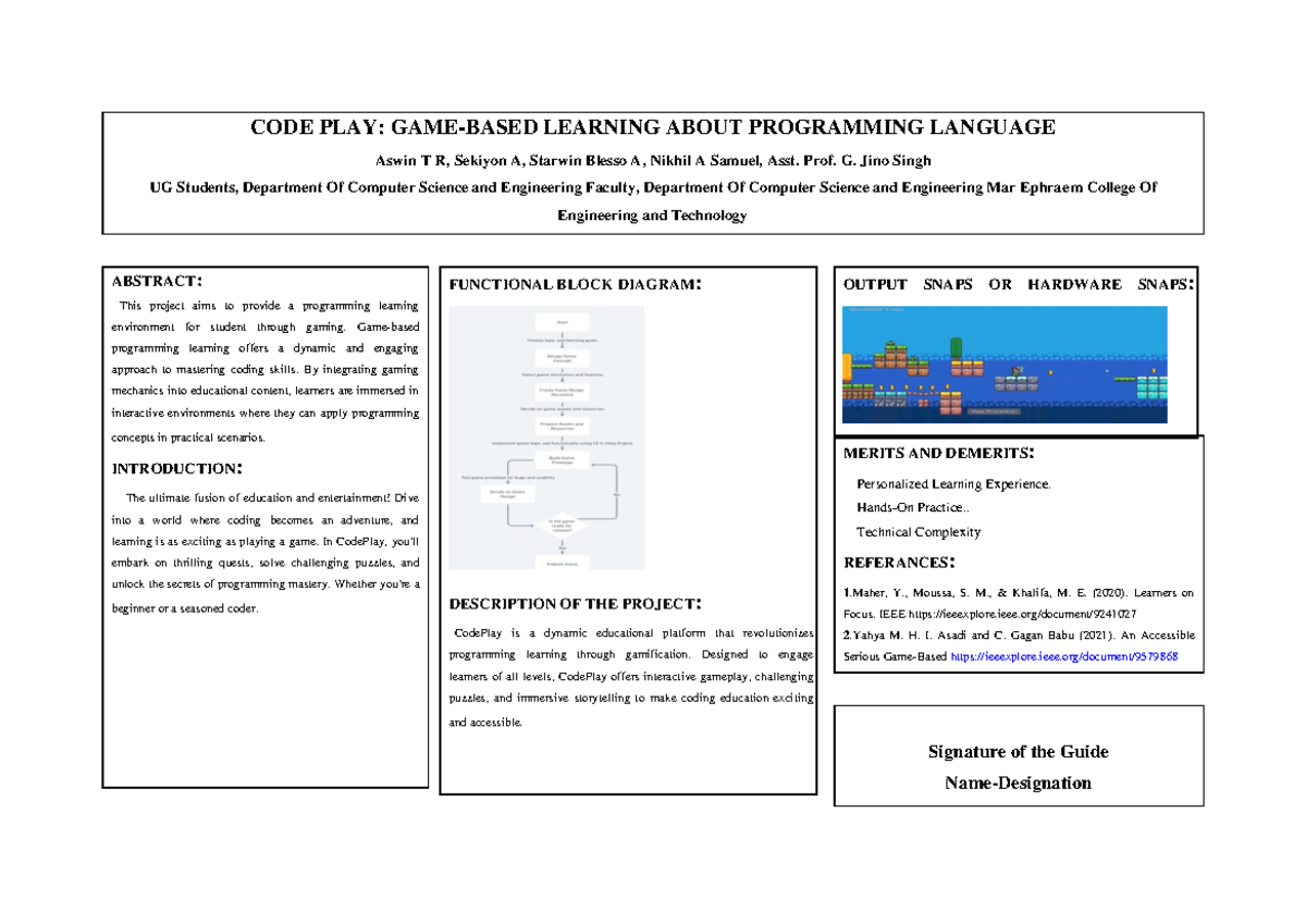 CODE PLAY: A Gamified Approach to Learning Programming Languages - Studocu