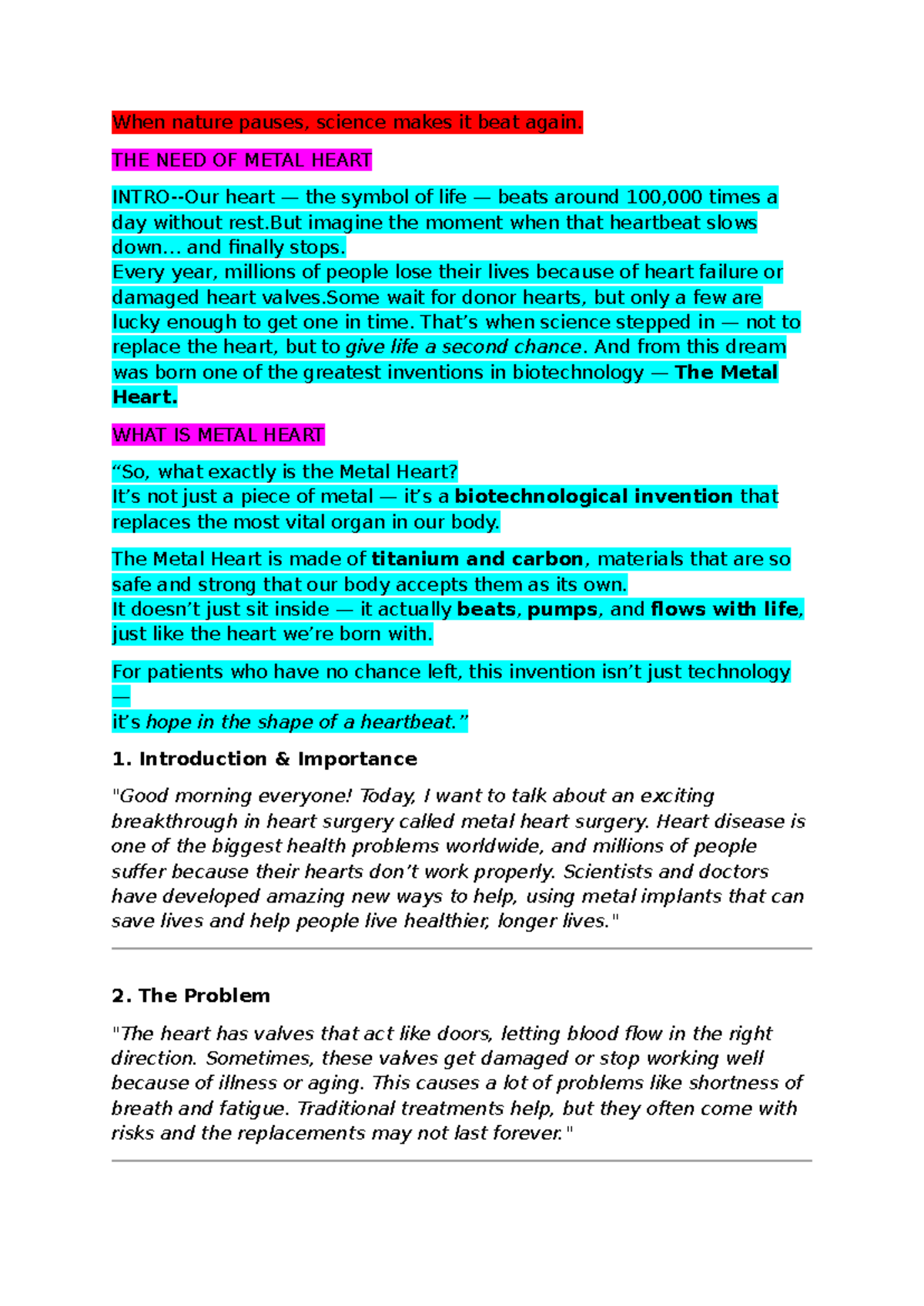 Metal Heart Surgery: A Breakthrough in Cardiac Care - Studocu