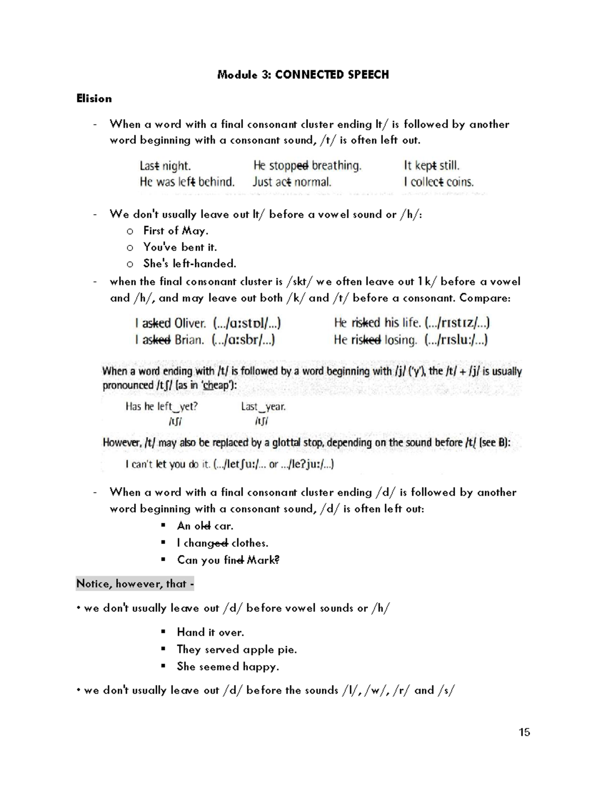 SG283 Module 3: Connected Speech and Phonetics Practice - Studocu