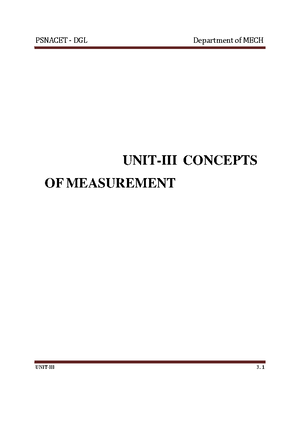MM UNIT II - Notes - UNIT II LINEAR AND ANGULAR MEASUREMENTS CONTENTS 2 ...
