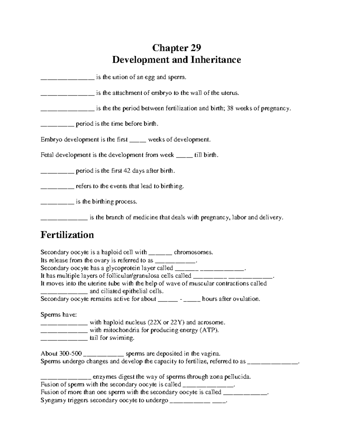 29 - Development and Inheritance: Key Concepts and Processes - Studocu