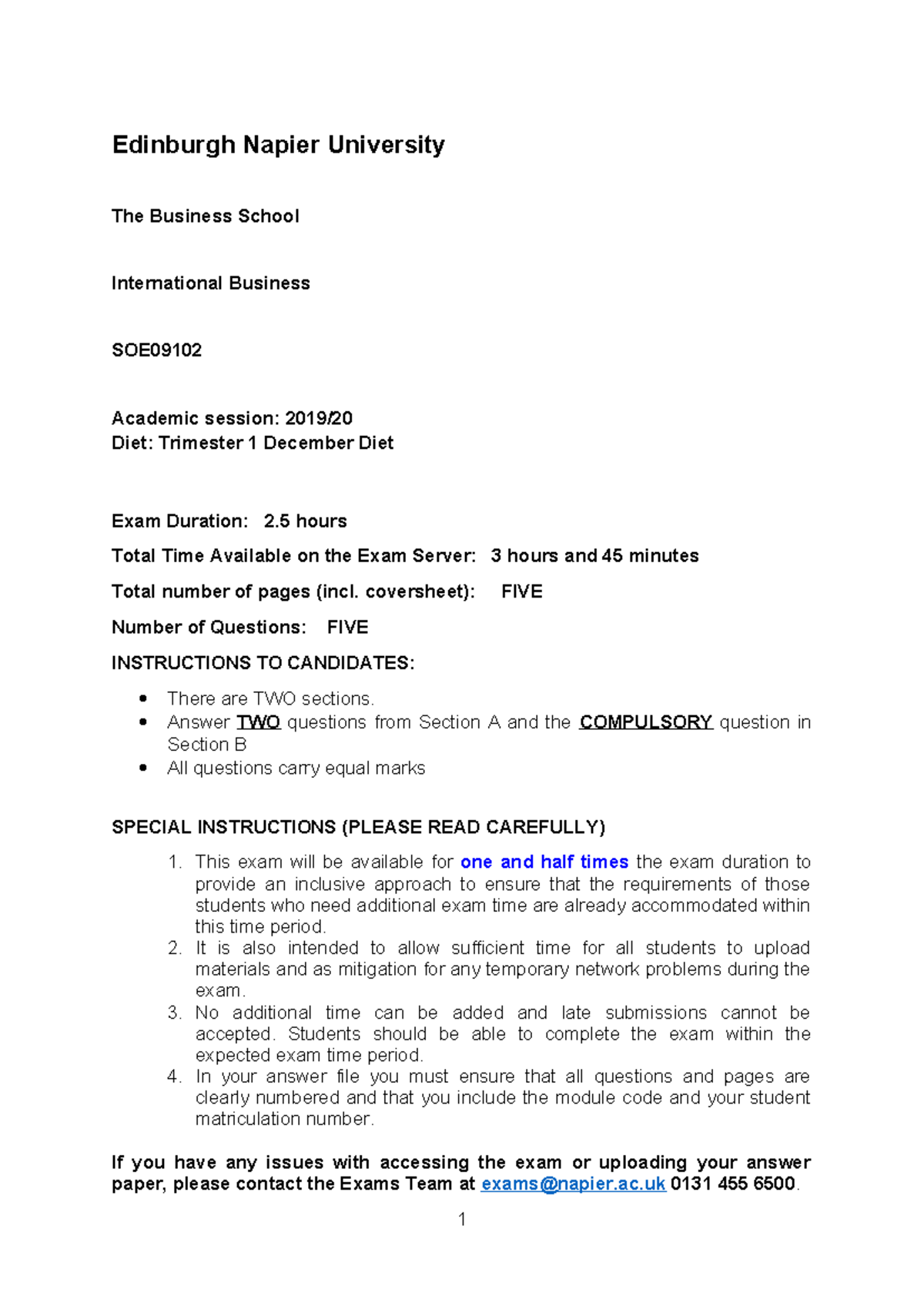 International Business Exam Paper SOE 2019 - Coca Cola Case Study ...