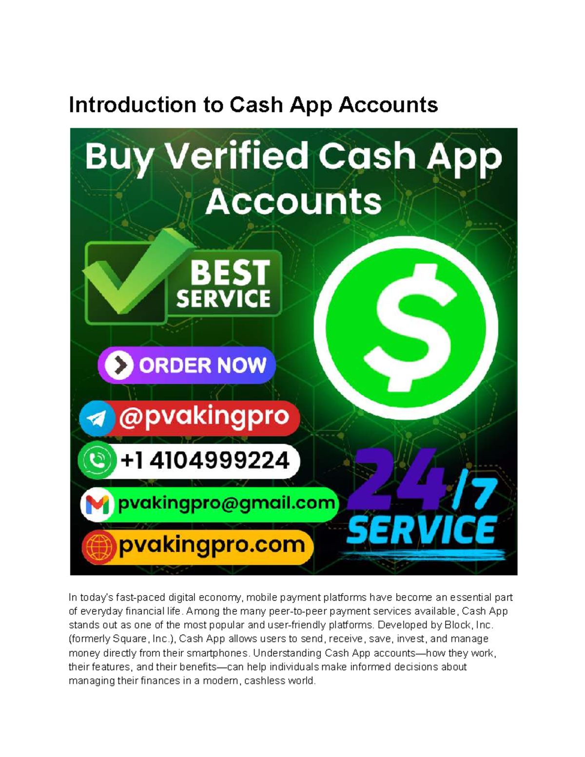 Introduction to Cash App Accounts - Overview and Features - Studocu