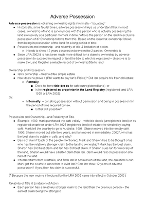 [Solved] WHAT IS THE DIFFERENCE BETWEEN EXCLUSIVE POSSESION AND ...