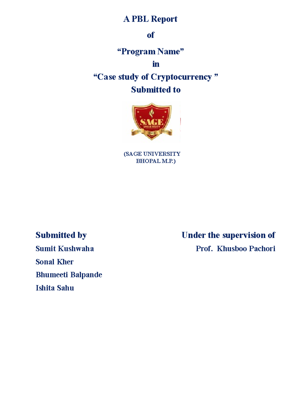 Gandiya - A PBL Report of “Program Name” in “Case study of ...