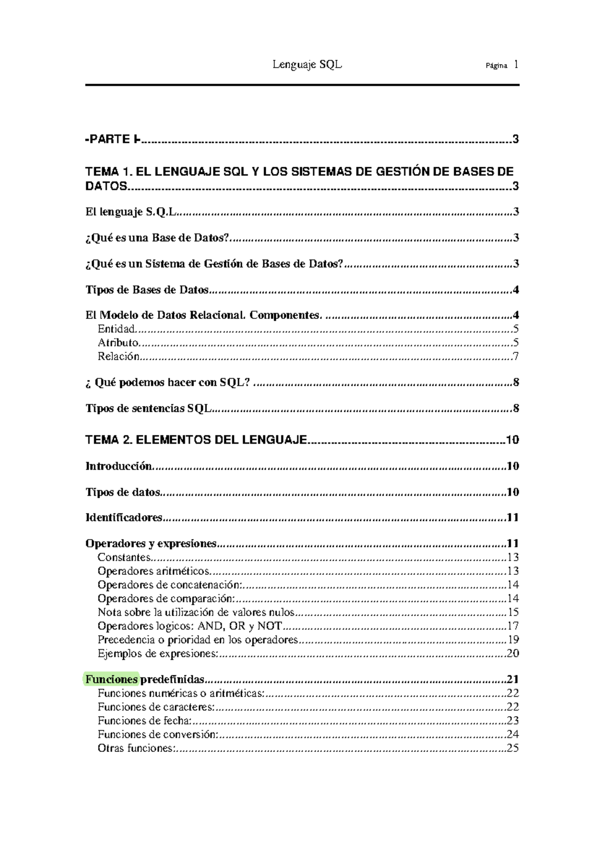 Manual-SQL1 - manual se sql - TEMA 1. EL LENGUAJE SQL Y LOS SISTEMAS DE ...
