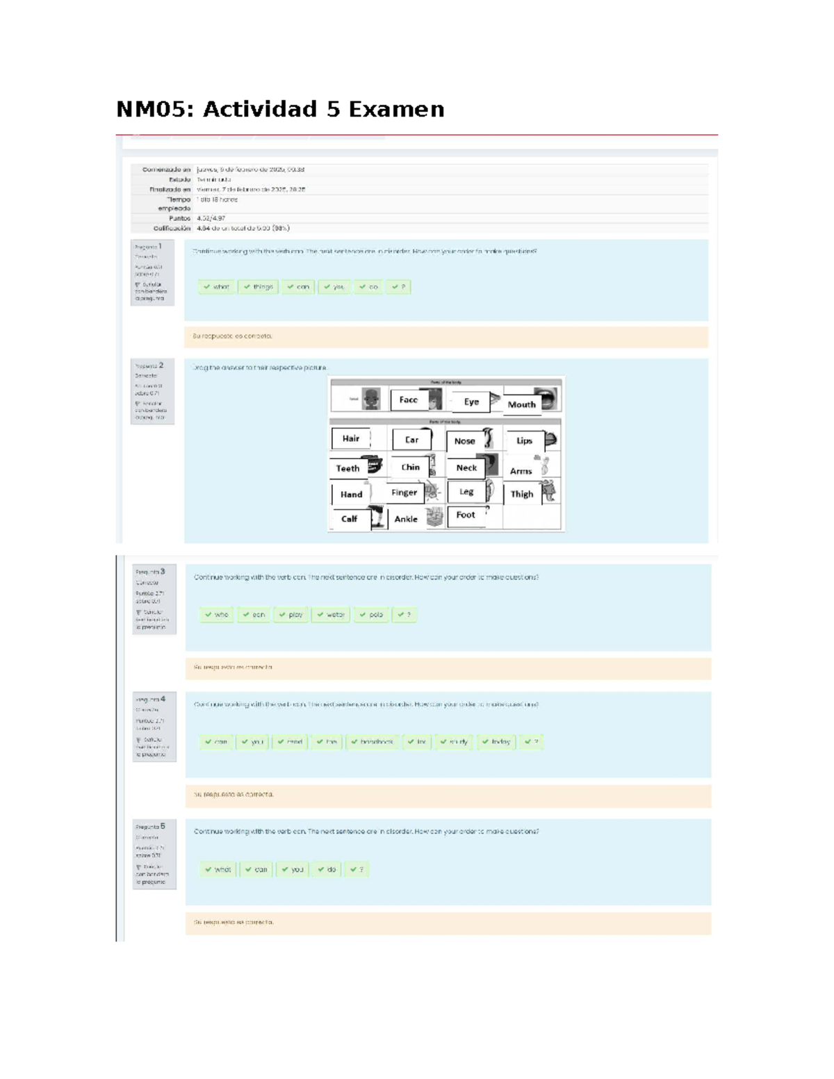 NM05 Actividad 5 - Examen de Fundamentos de Inglés - Studocu