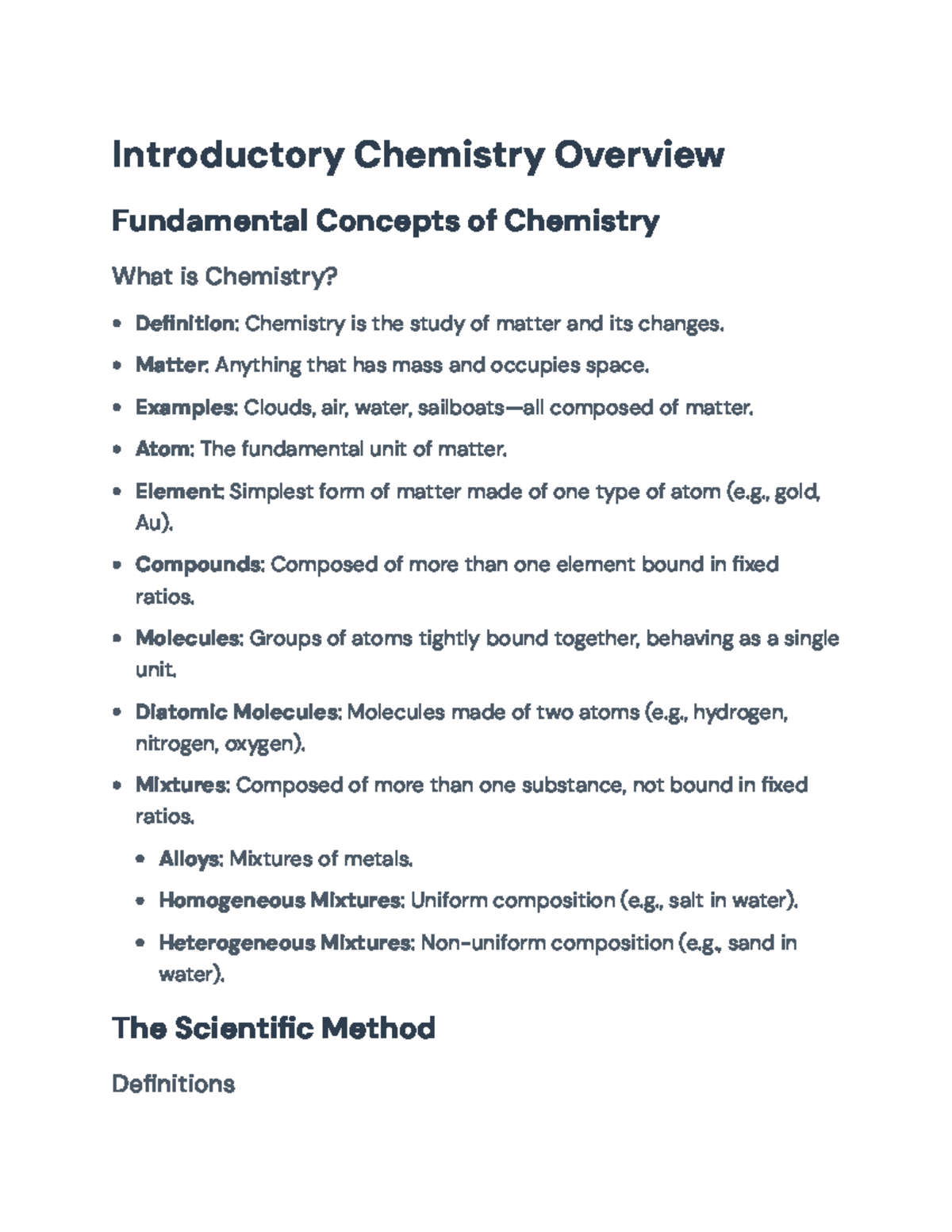 Introductory Chemistry: Overview of Fundamental Concepts and ...