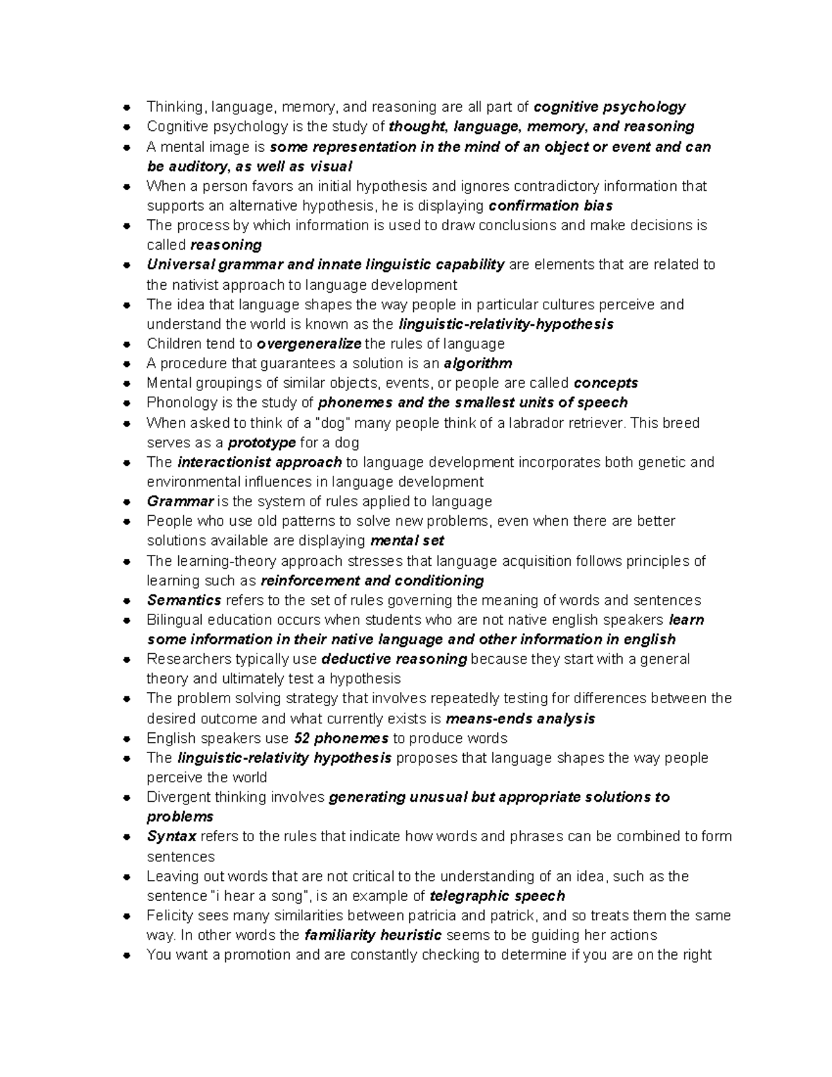 General Psychology Ch. 8: Cognitive Processes and Language Insights ...