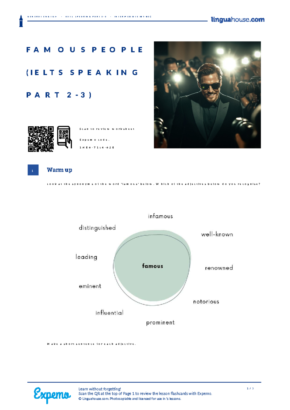 IELTS Speaking Part 2: Famous People - Intermediate Level (B1/B2) - Studocu