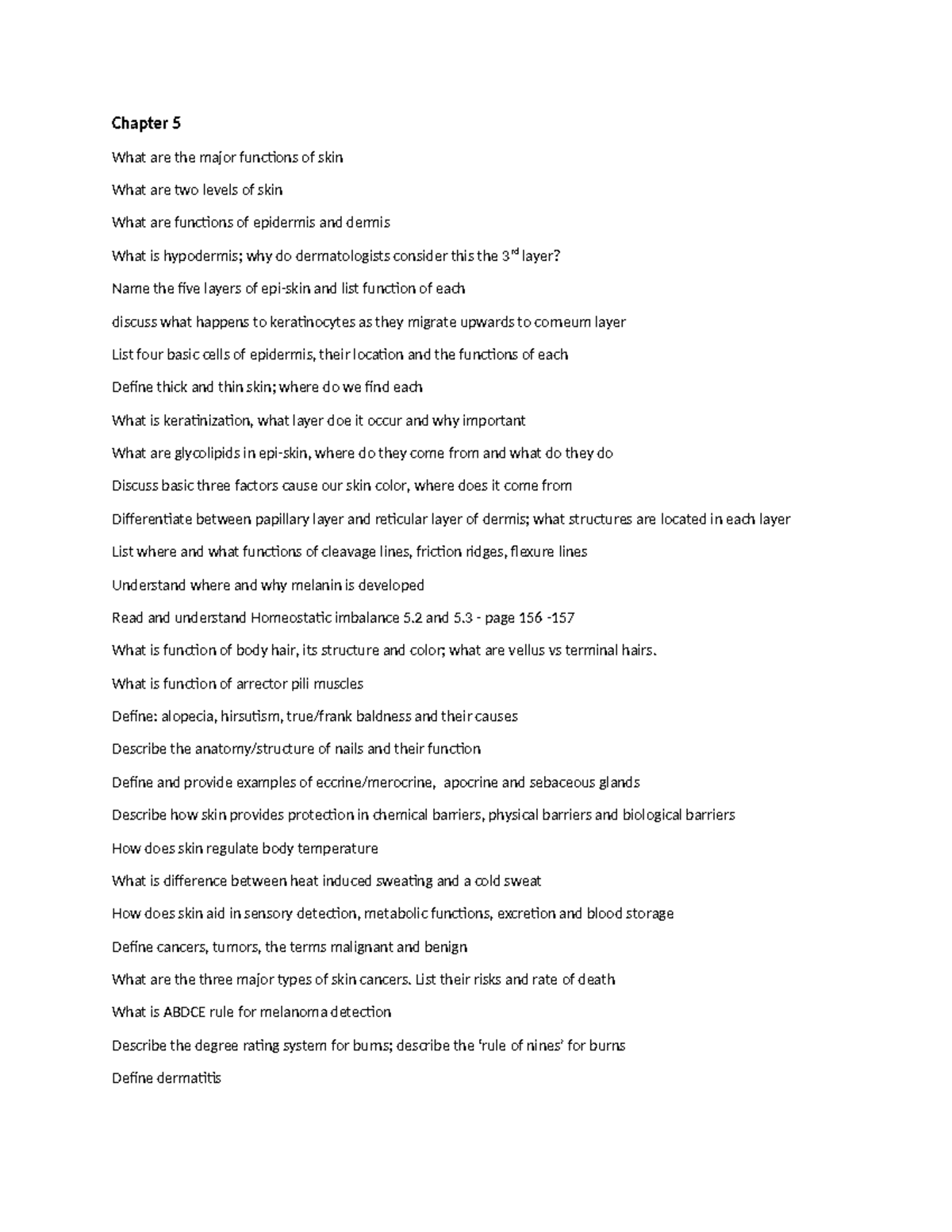 Functions of Skin and Anatomy of the Skeletal System - Chapter 5 & 6 ...