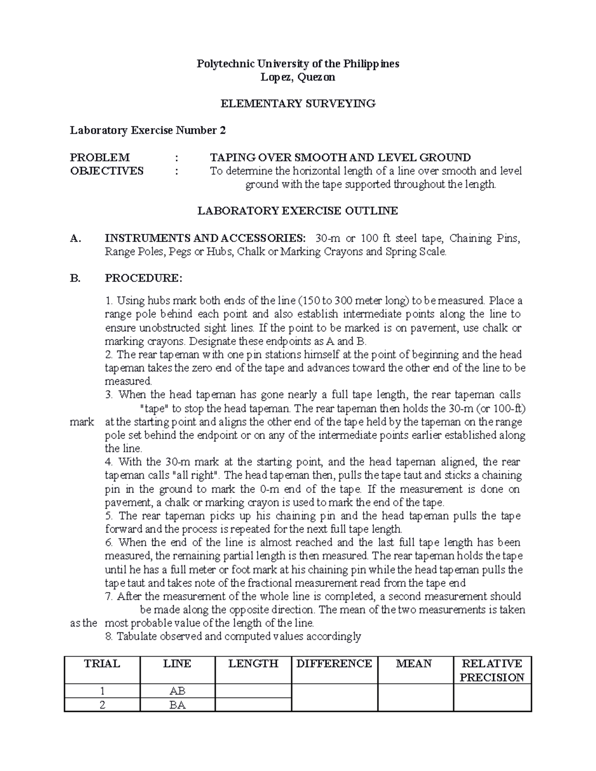 Lab 2: Taping Techniques on Smooth and Level Ground - Studocu