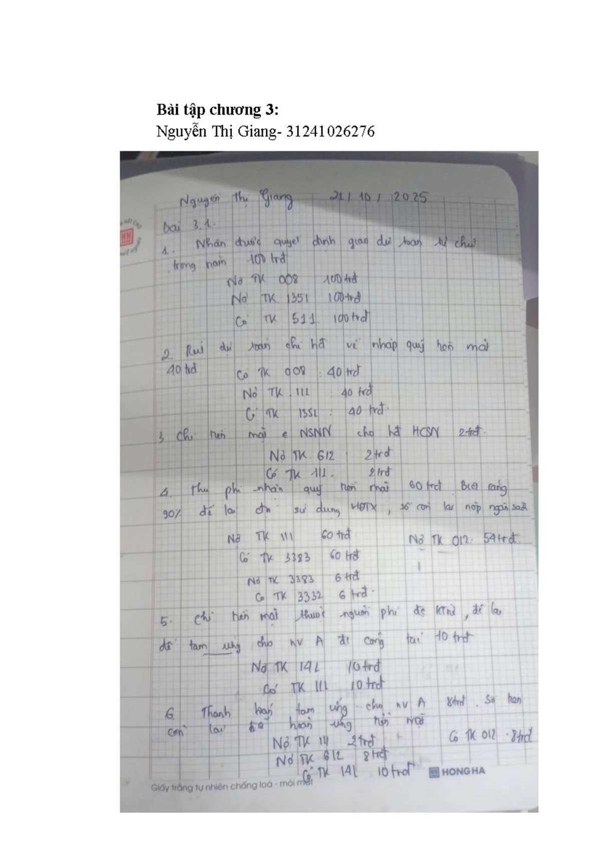 Bài Tập Chương 3: Nguyên Thi Giang - 31241026276 - Studocu