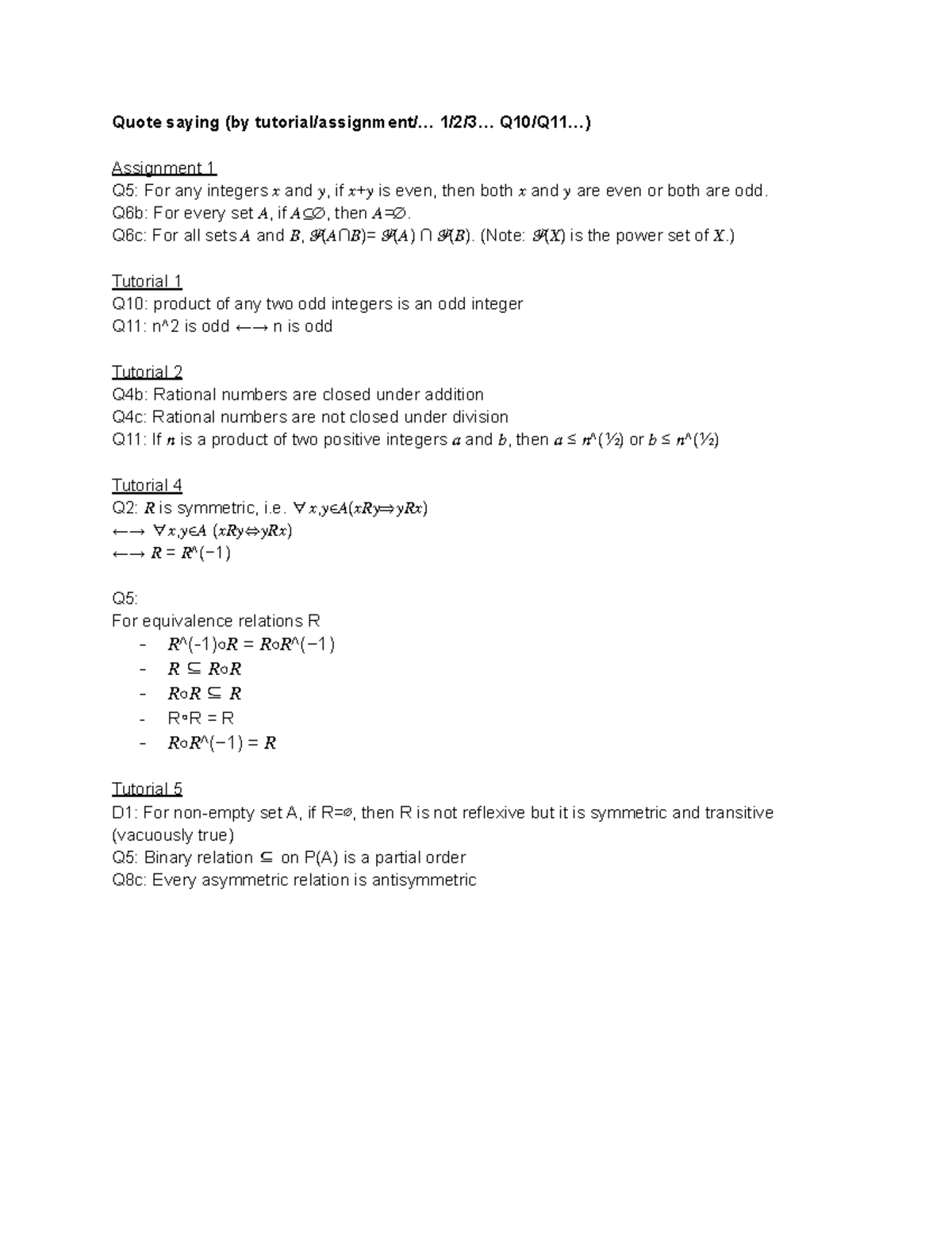 1231 proofs in tutorials assignments - Quote saying (by tutorial ...