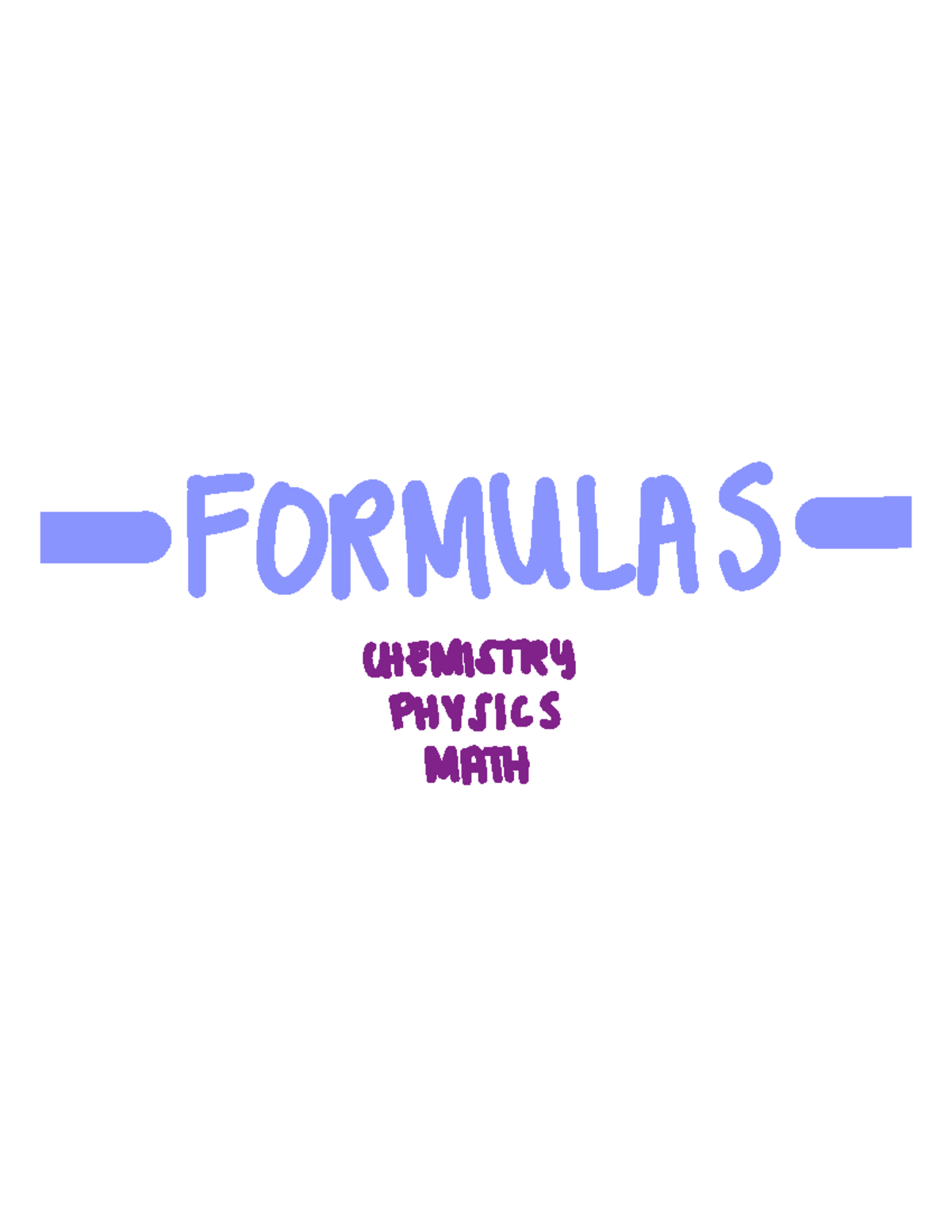CHEM 101: Formulas and Concepts in Chemistry and Physics - Studocu