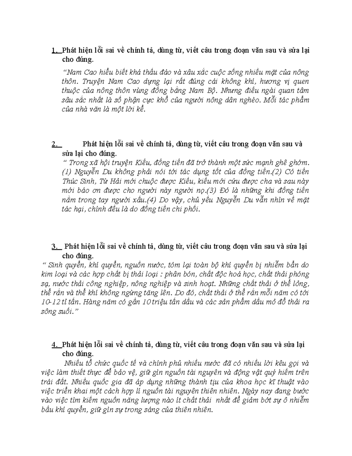 Đề KT định kì 1 - Phát hiện và sửa lỗi chính tả trong văn bản - Studocu
