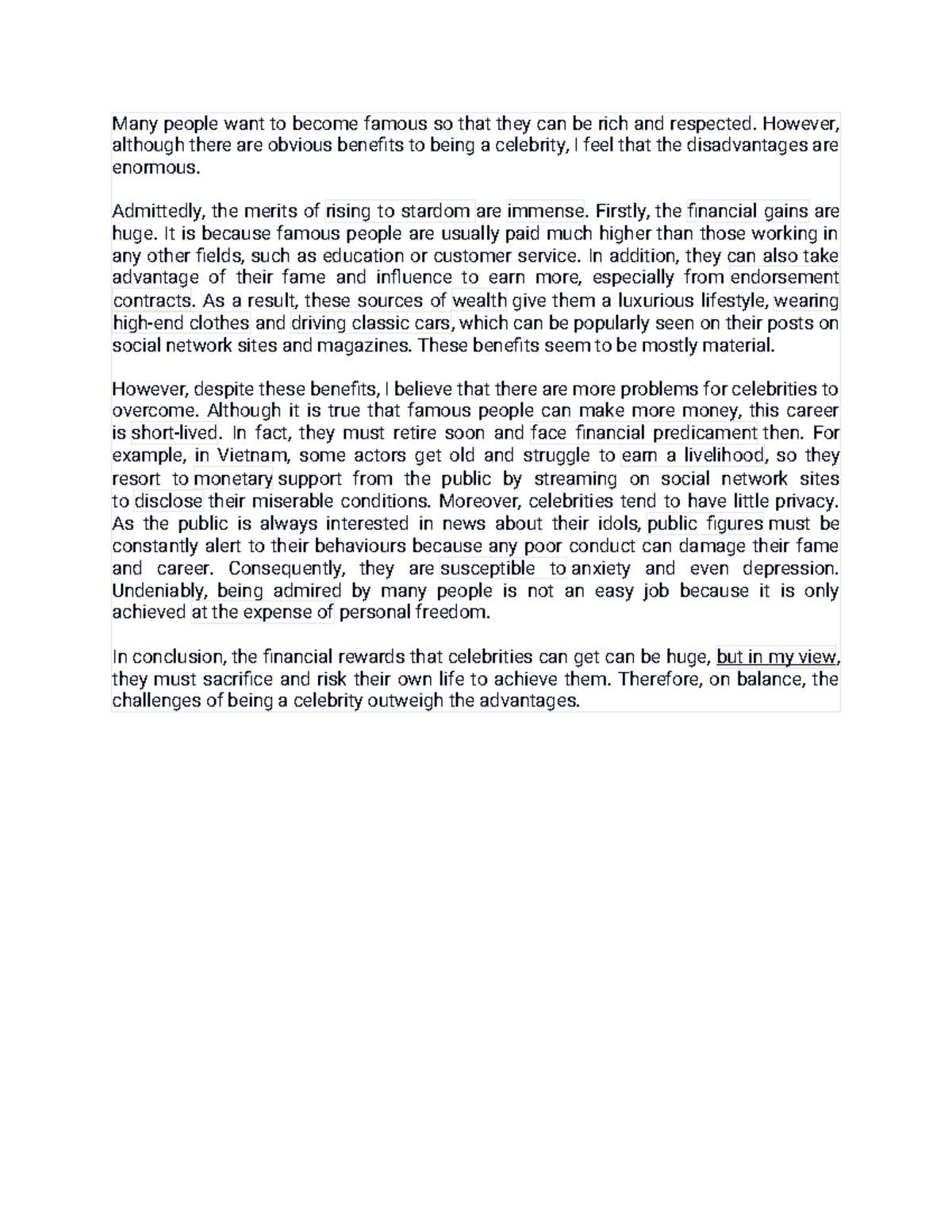 DO THE Advantages Outweigh THE Disadvantages? Essay Notes - Studocu