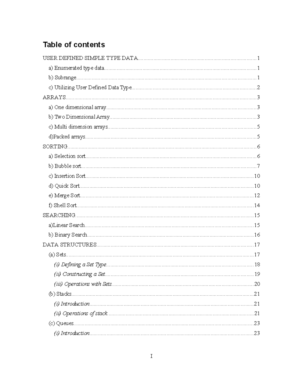 Programming with Pascal: Data Types, Arrays, Sorting & Searching - Studocu