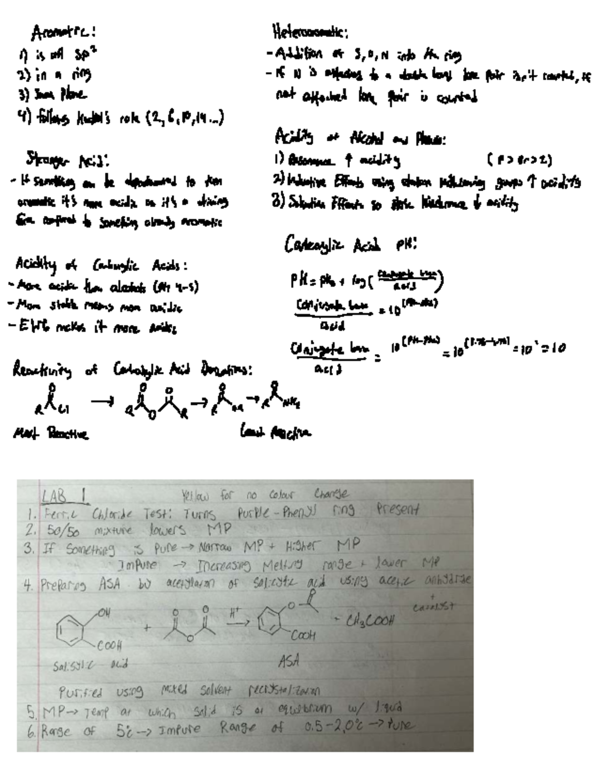 Lab Notes: Summaries on Heteroaromatic Compounds and Acidity - Studocu