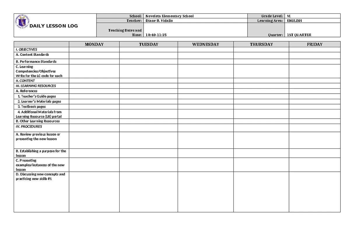 MODULE FOR GRADE 6 ENGLISH QUARTER 1 WEEK 1 TO 4 AND ENGLISH MELC ...