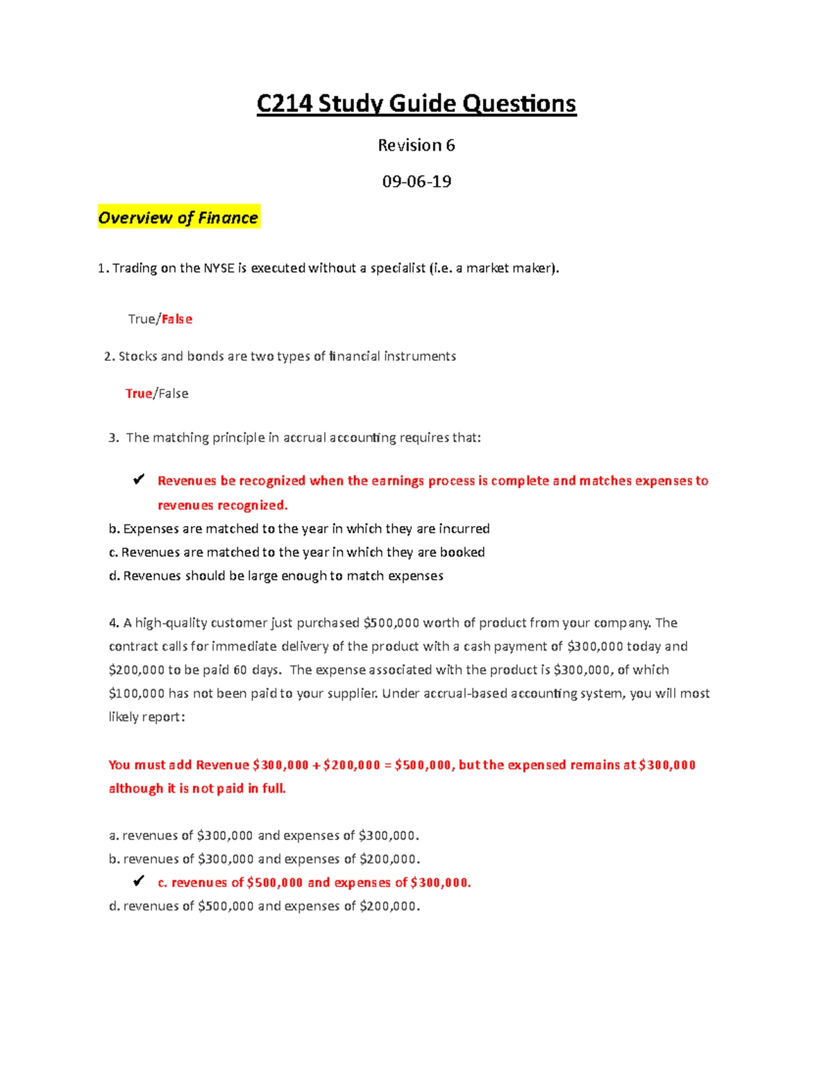 WGU C214 OA Financial Management Exam Study Guide (2025/2026) - Studocu