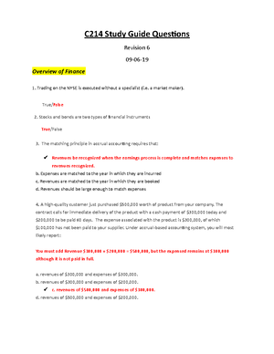 C214 Formulas - Statement of Cash Flows: CFO = Net Income ...