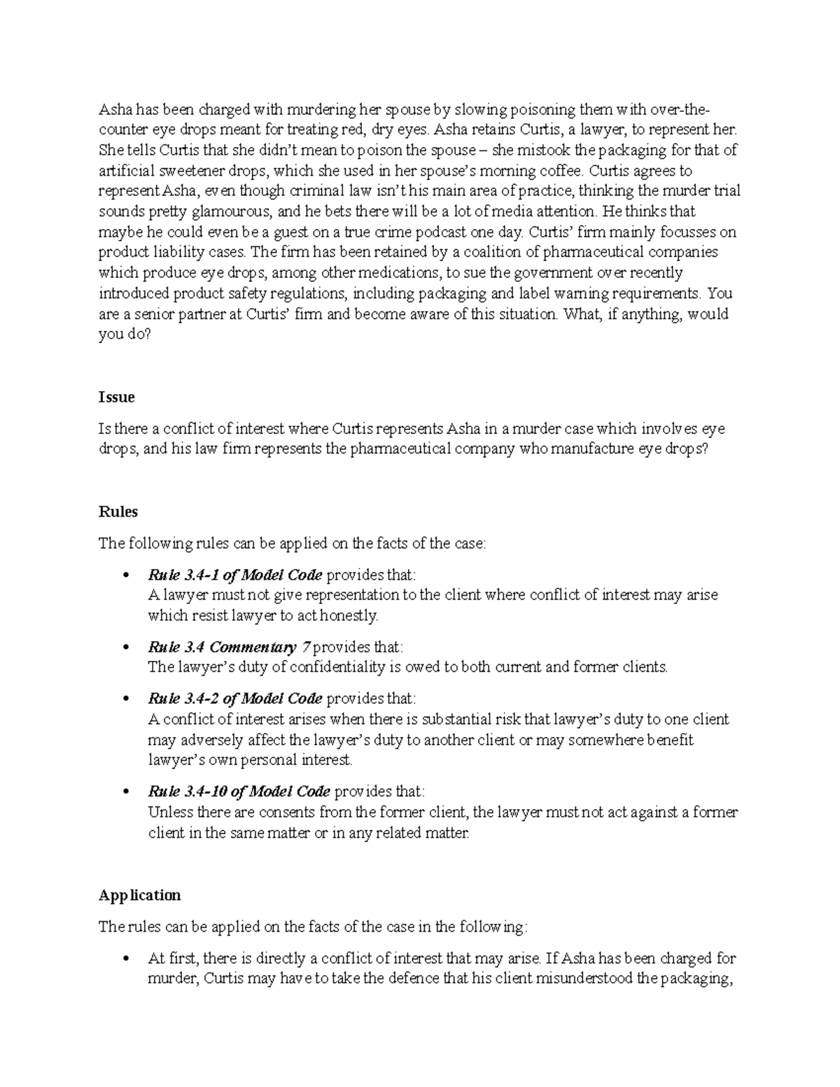 Asha's Case Law: Conflict of Interest in Criminal Defense (PR 101 ...