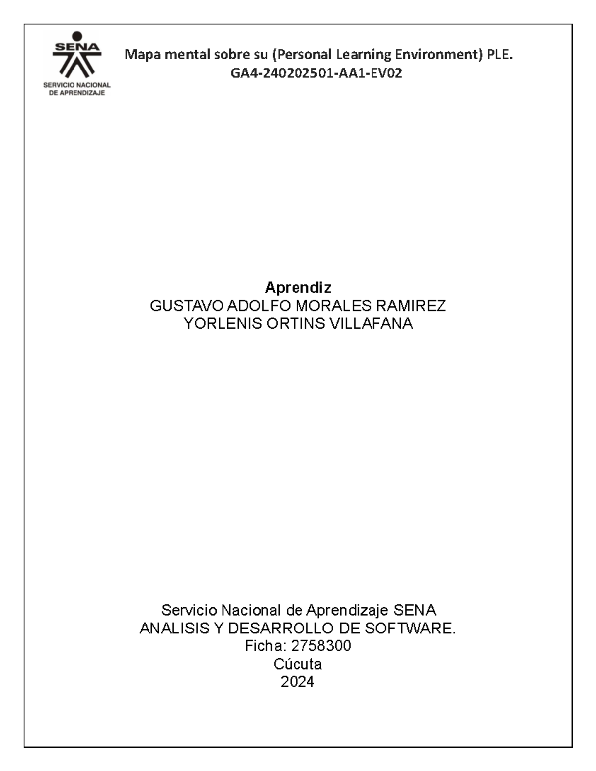Mapa Mental del Entorno Personal de Aprendizaje (PLE) GA4-240202501-AA1 ...