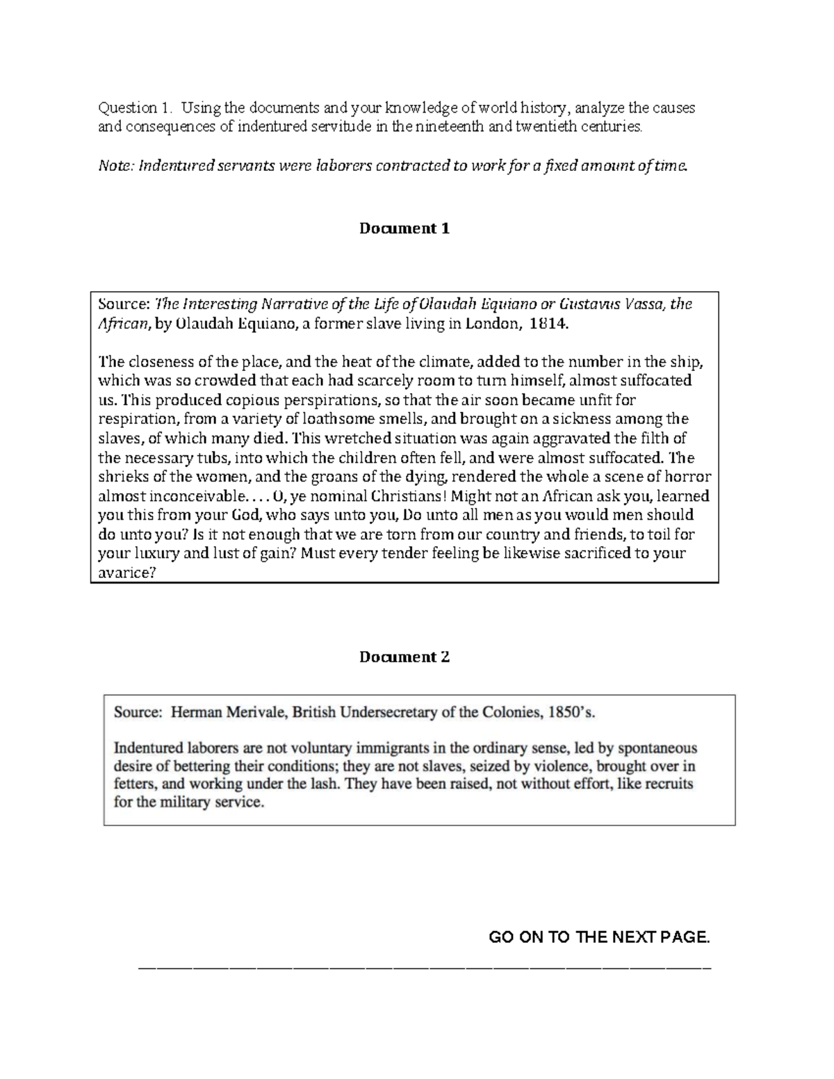 DBQ 2023: Analyzing Indentured Servitude Causes & Consequences - Studocu