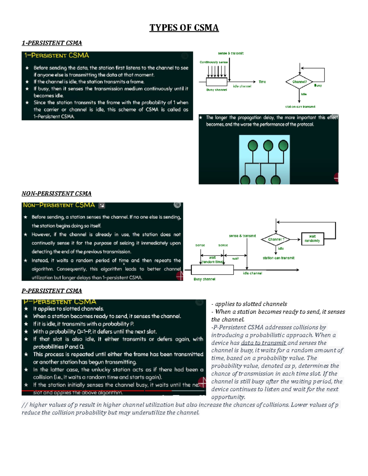 CSMA Mechanisms and Network Layer Protocols Overview - CS101 - Studocu