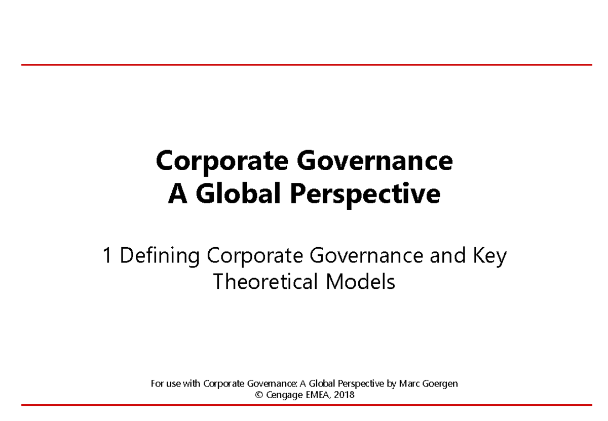 Corporate Governance: Key Theories & Definitions (CG 101) - Studocu