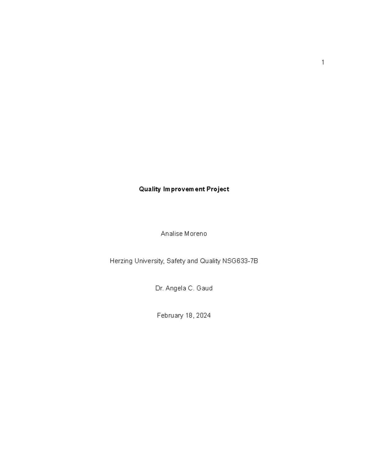 Quality Improvement Project - Quality Improvement Project Analise ...