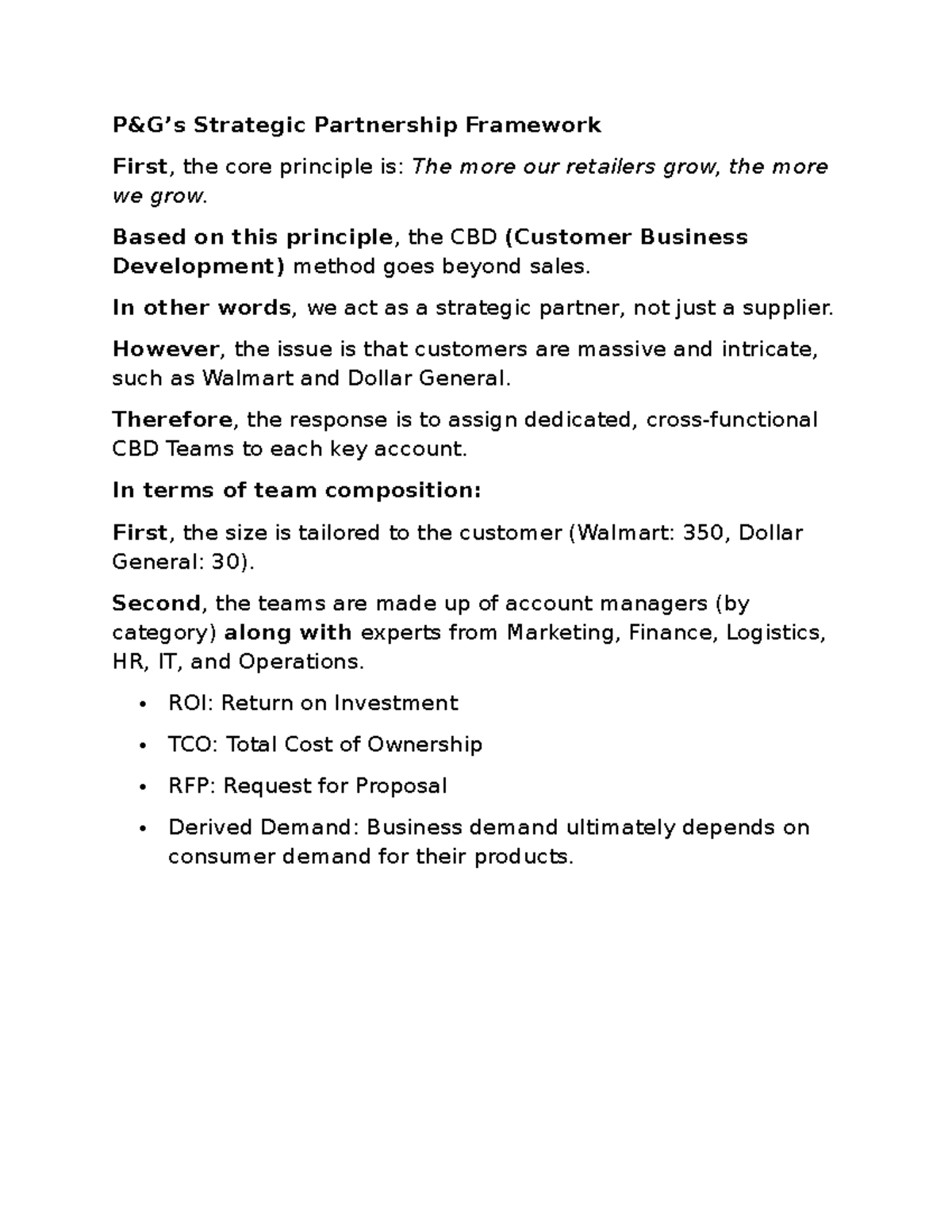 Strategic Partnership Framework: PMK Presentation Script - Studocu