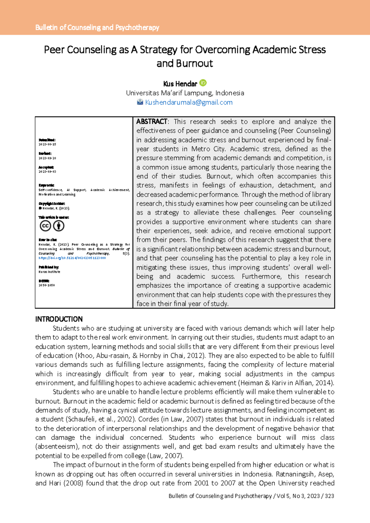 Peer Counseling Strategies for Academic Stress & Burnout (BPC 5.3 ...