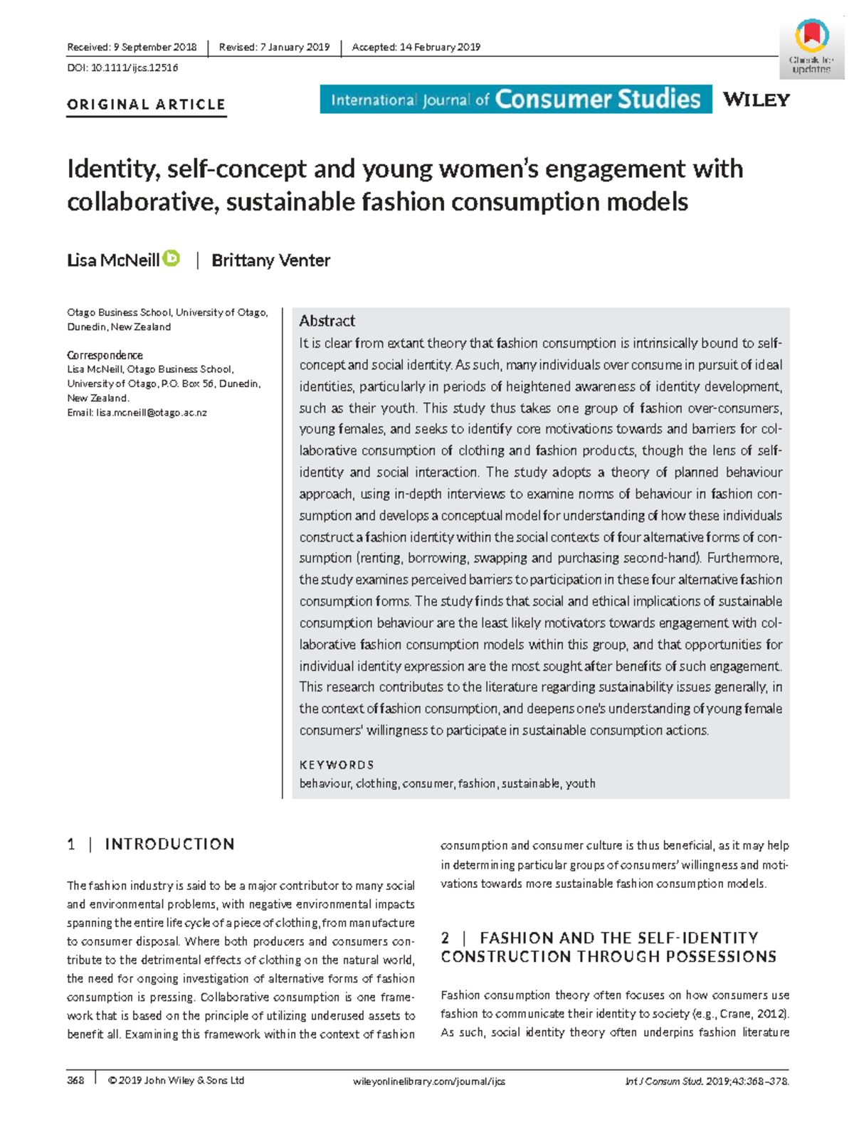 Identity and Young Engagement with Collaborative Fashion Models (BUS ...