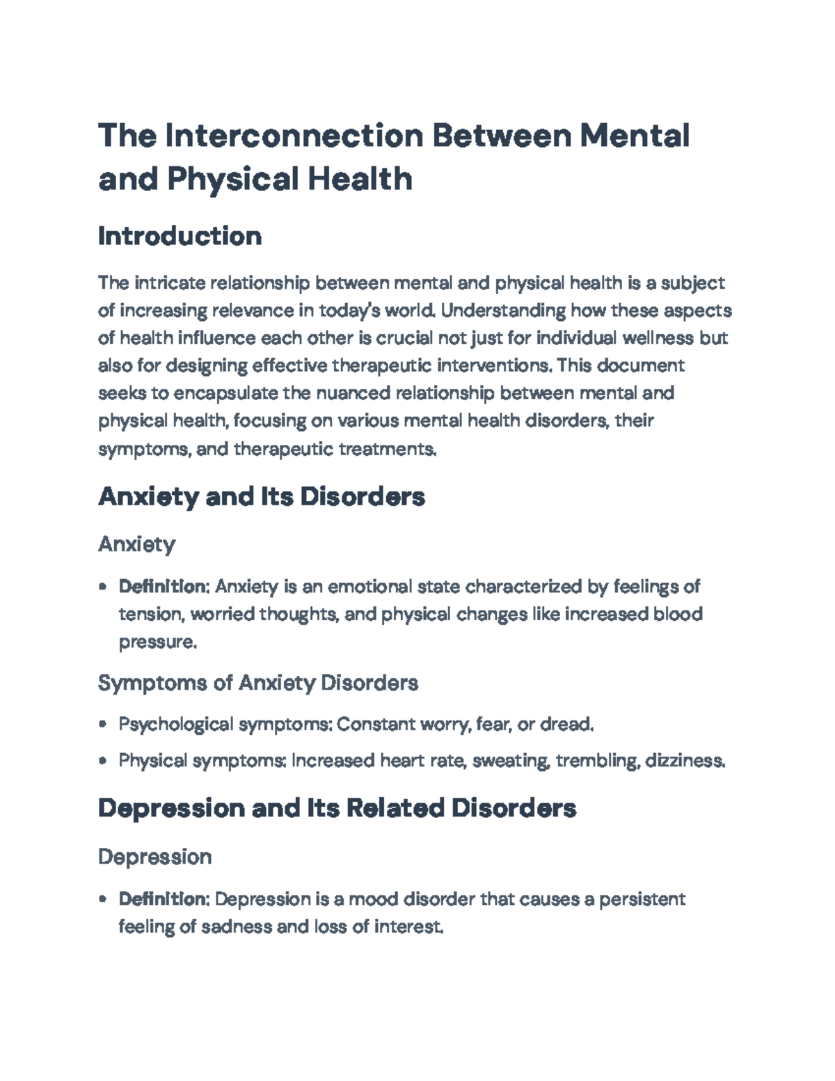 Interconnection Between Mental & Physical Health: A Comprehensive ...